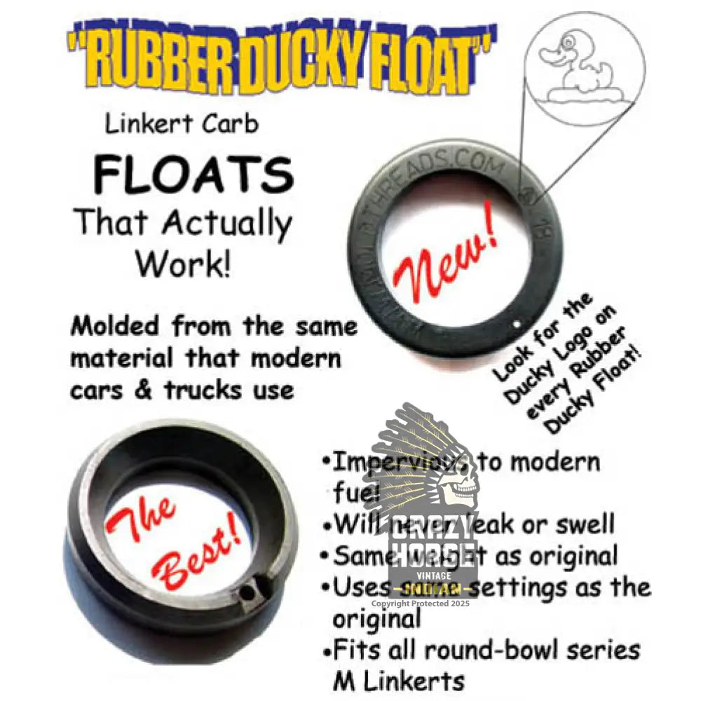 Rubber Ducky Float for Linkert WA6B2 – Crazyhorse Indian