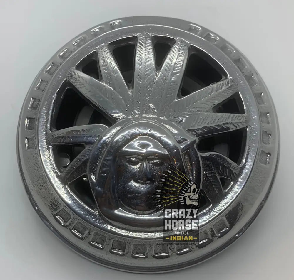 100728 CHIEF HORN FACE CAST ALUMINIUM OZ AUS MADE – Crazyhorse Indian